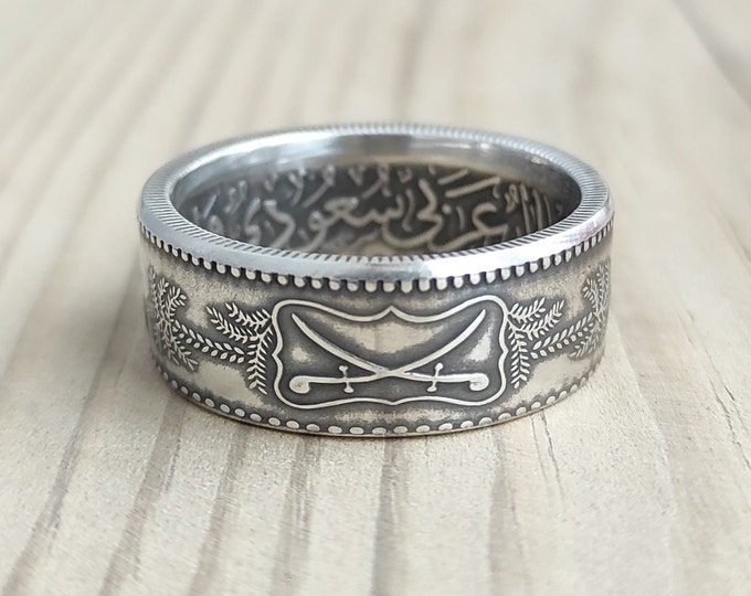 Saudi Arabian 1 Riyal Silver Coin Ring - Etsy