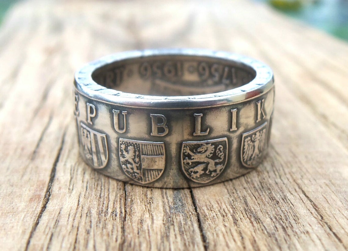 Austrian Silver 25 Schilling Coin Ring Austrian Men's - Etsy