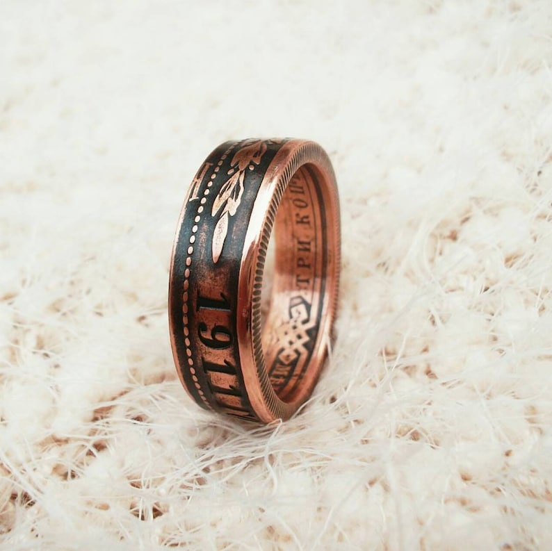 Russian Copper Coin Ring 1867-1917 3 Kopeks2 Kopeks. - Etsy
