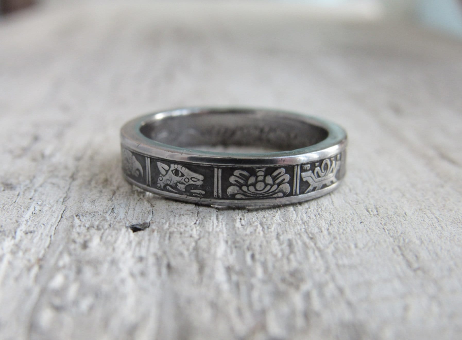 Coin Ring (mexico) Steel Skull - Mexican Coin Ring - Mexican Jewelry ...