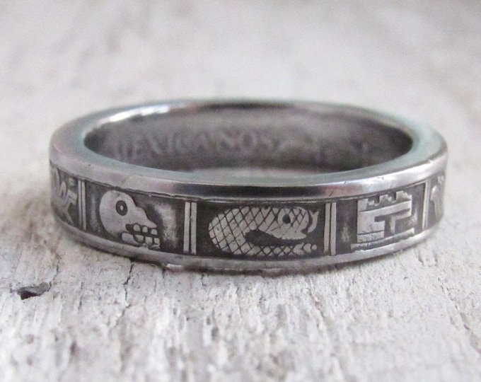 Coin Ring mexico Steel Skull Mexican Coin Ring Mexican Jewelry Mexican ...