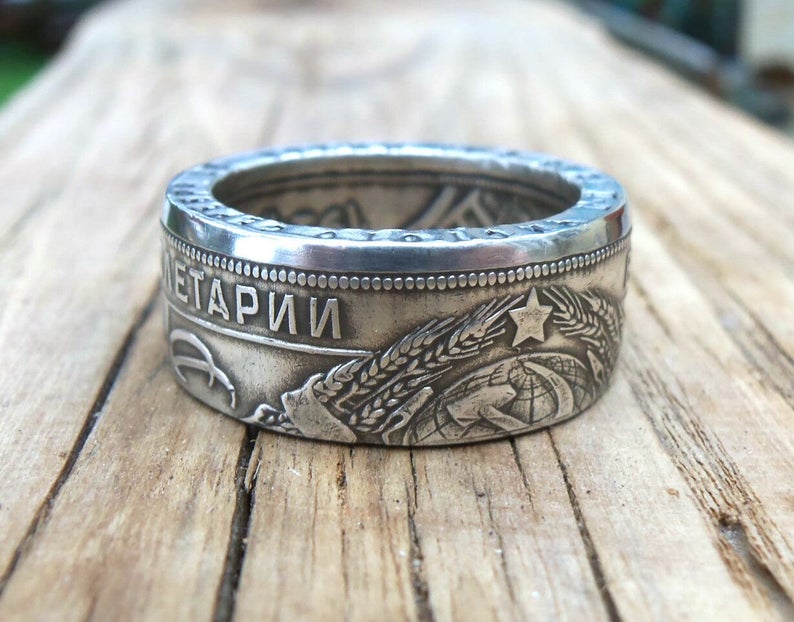 Coin Ring USSR Ruble1924 Russian Souvenir Silver Coin Ring | Etsy