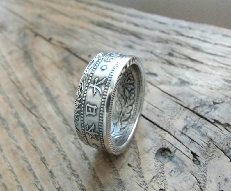 Japanese Silver Coin Ring Silver 50 Sen Coin 1873-1905 - Etsy