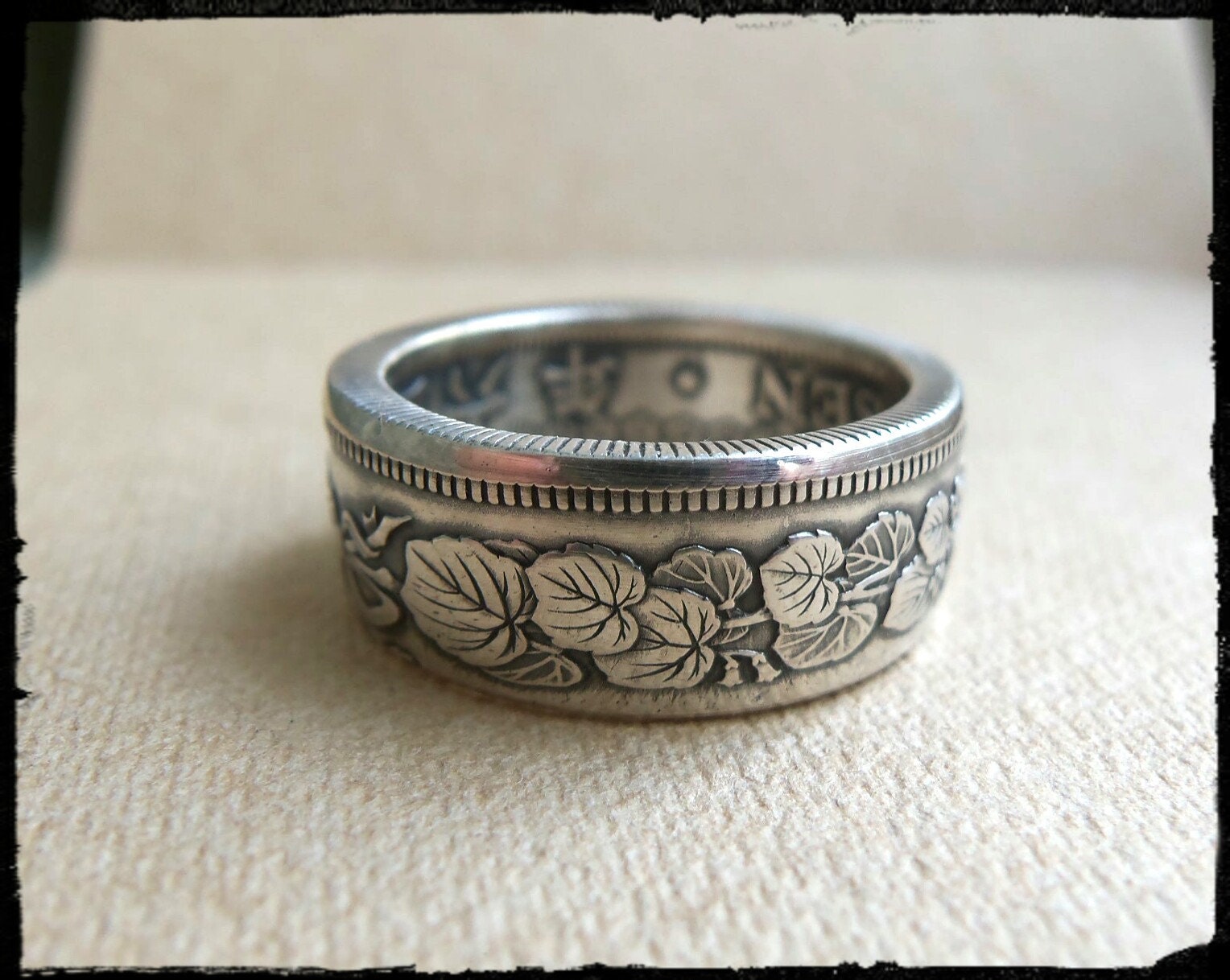 Japanese Silver Coin Ring Silver 50 sen coin Japan 50 Sen | Etsy