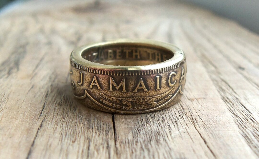 Jamaica Coin Ring - Brass Coin Ring - Jamaica - Jamaican Coin Ring ...