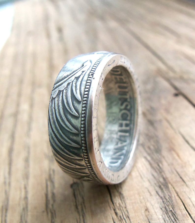 German 5 Deutsche Silver Marks Coin Ring Coin ring Germany | Etsy