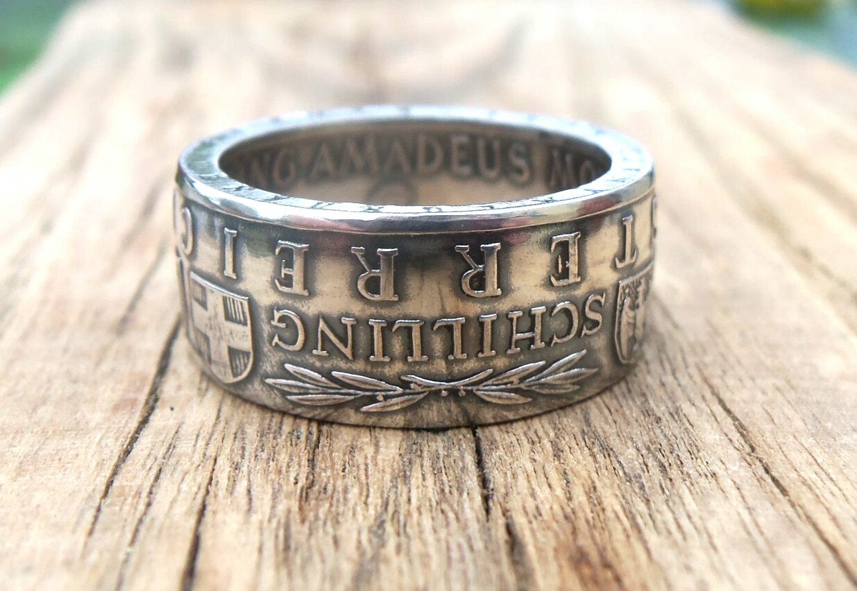 Austrian Silver 25 Schilling Coin Ring Austrian Men's - Etsy