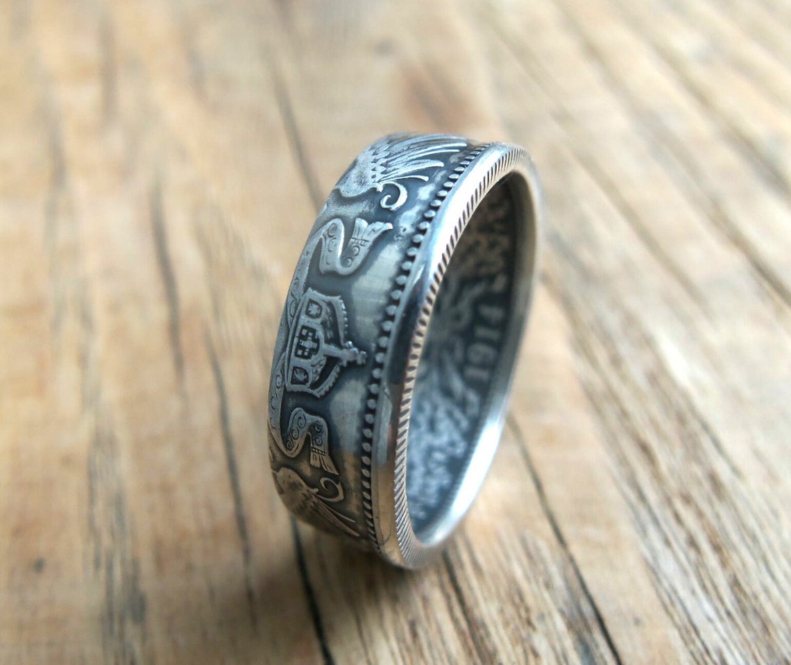 German Silver Coin Ring 1 Mark 1873-1916 Deutsches Coin Ring | Etsy