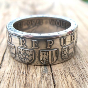 Austrian Silver 25 Schilling Coin Ring - Austrian Men's Silver Ring ...