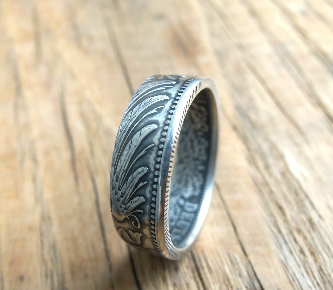 German Silver Coin Ring 1 Mark 1873-1916 Deutsches Coin Ring | Etsy