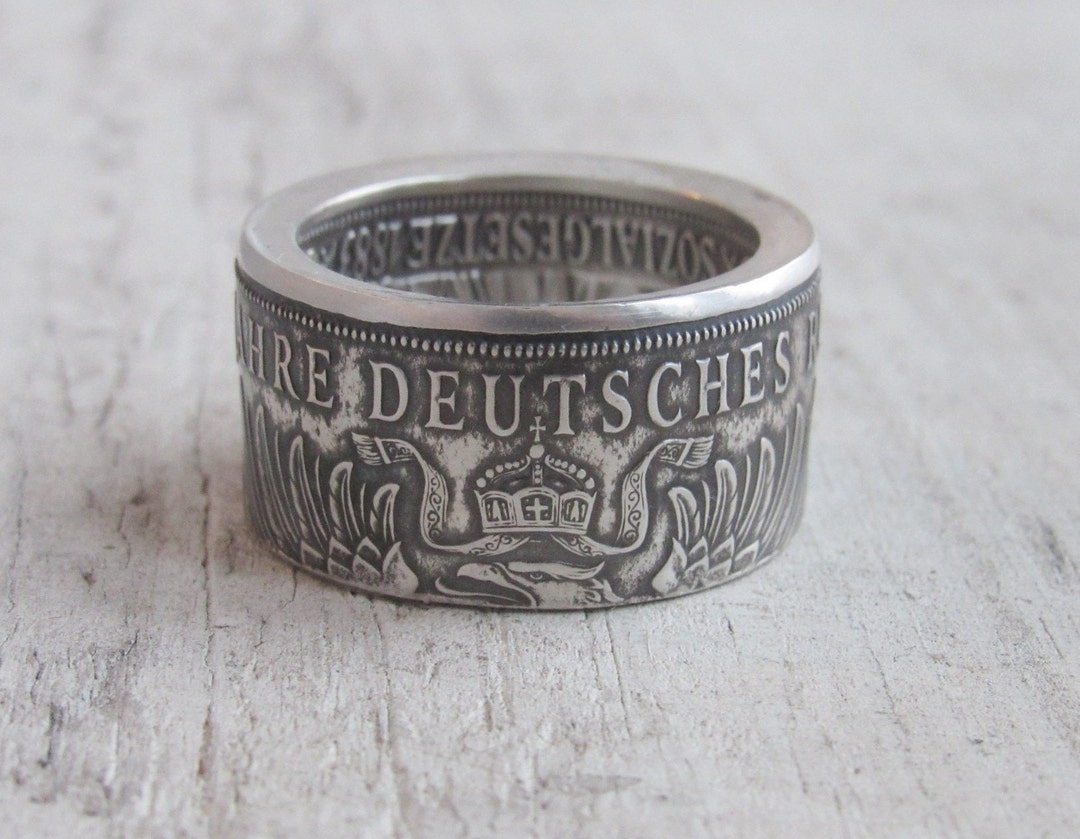German Silver Coin Ring - Germany Coin Ring - Deutschland - Souvenir ...