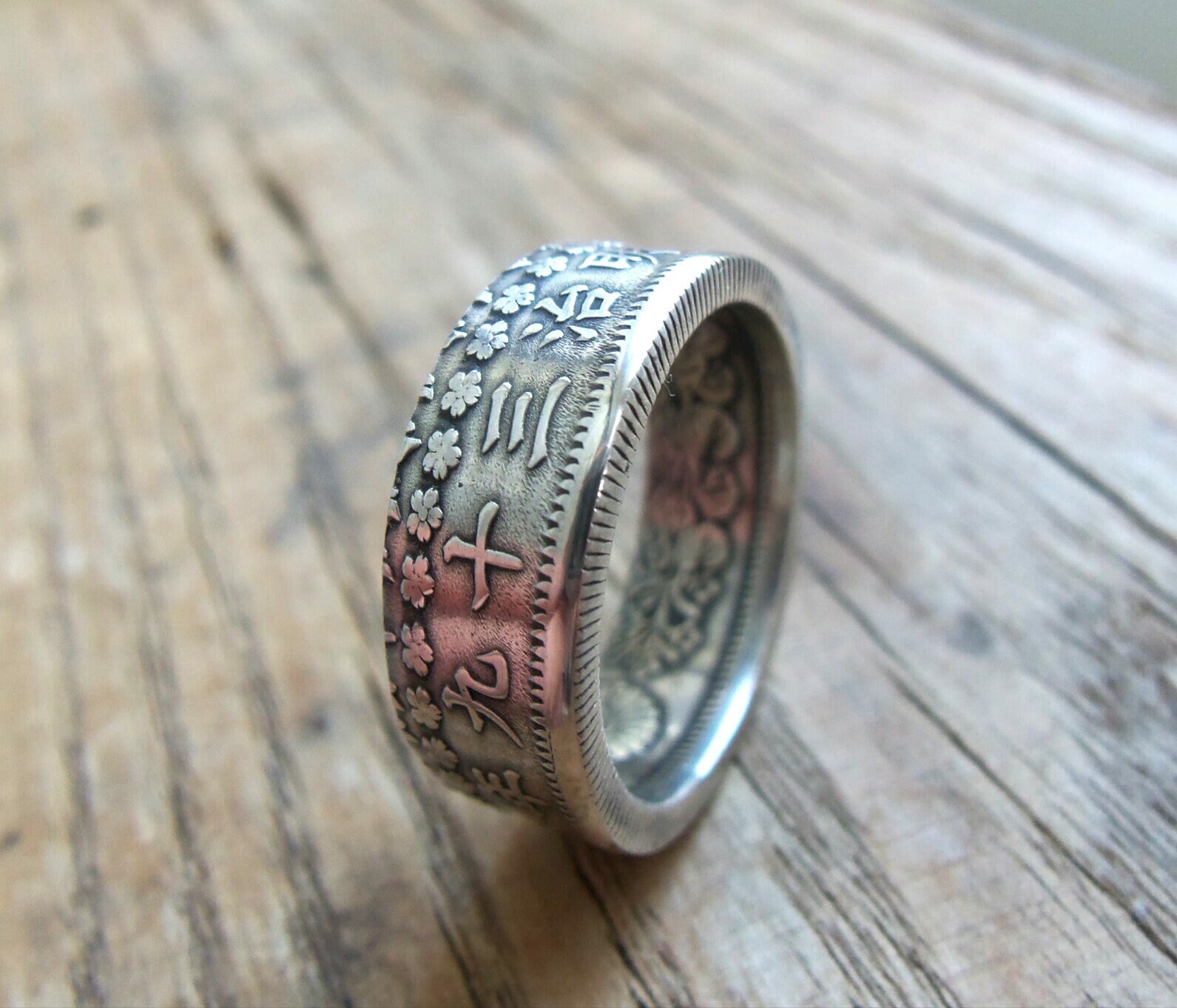 Japanese Silver Coin Ring Japan 50 Sen Silver Coin Ring | Etsy