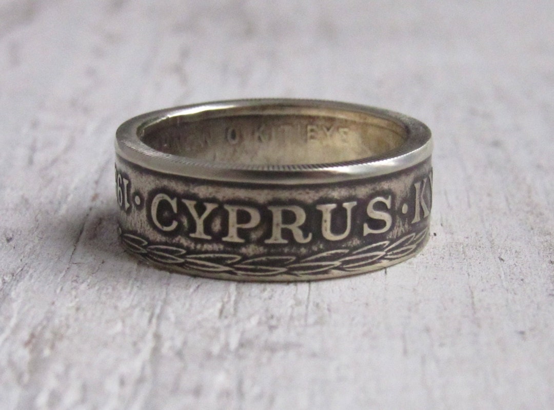 Cyprus Coin Ring - Cypriot Coin Ring - Coin Jewelry - Coin Ring - Ring ...