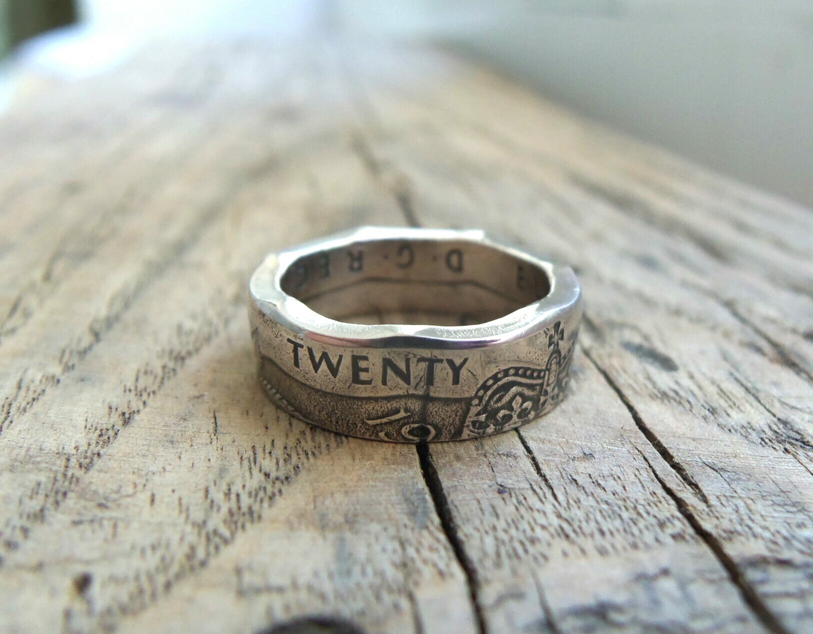 United Kingdom British 20 Pence Coin Ring, Unique Ring, Coin Jewelry ...