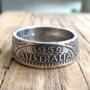 Australian 1 Florin Silver Coin Ring - Ring Made From Australia Silver ...