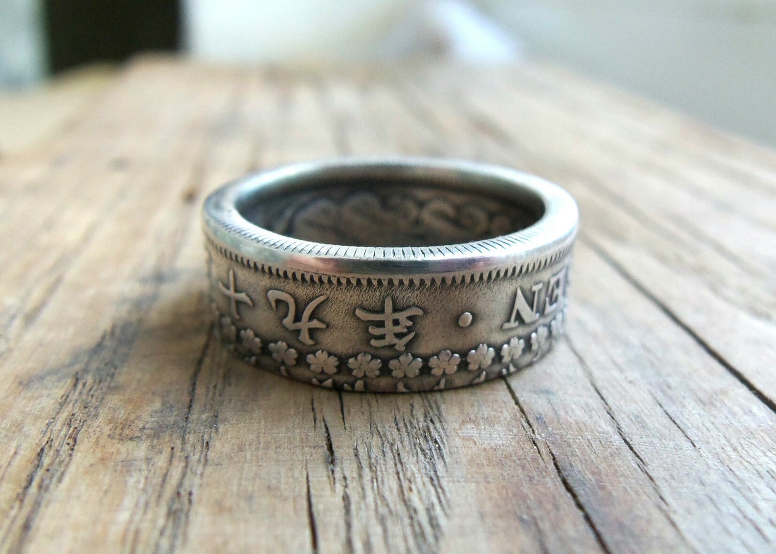 Japanese Silver Coin Ring Japan 50 Sen Silver Coin Ring | Etsy