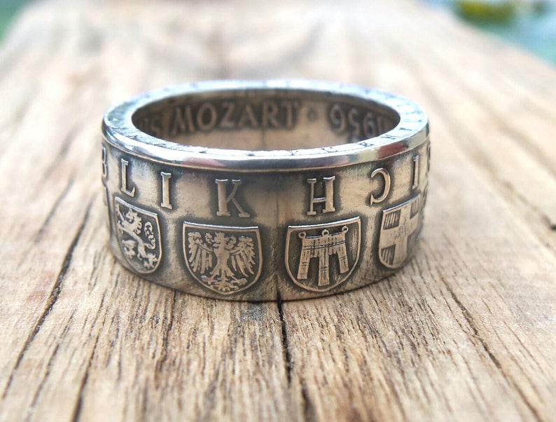 Austrian Silver 25 Schilling Coin Ring - Austrian Men's Silver Ring ...