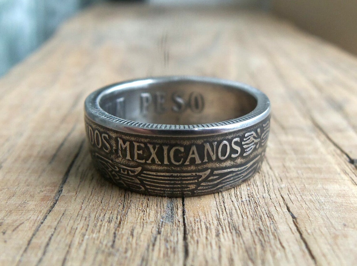 Mexican Coin Ring Mexico Un Peso Coin Ring Ring Hand Made | Etsy