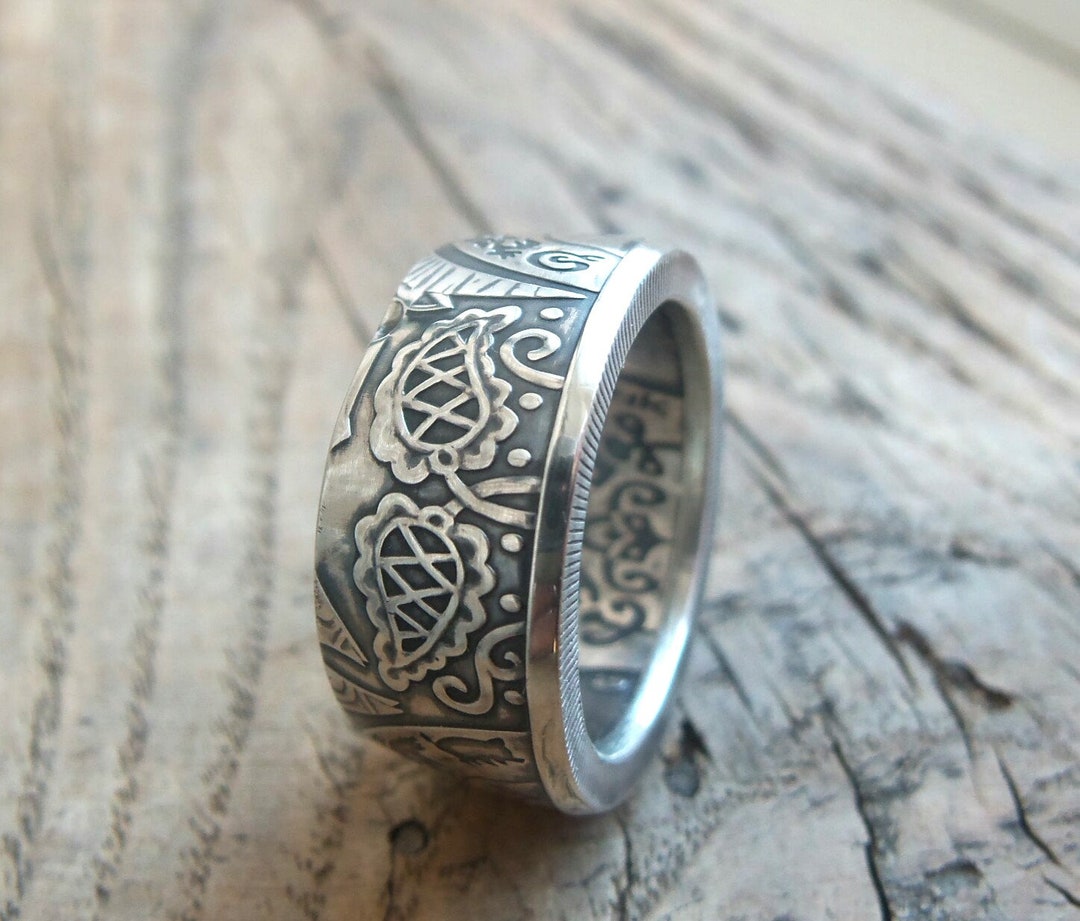 Ukrainian Silver Coin Ring STAND WITH UKRAINE Ukrainian Coin Ring ...