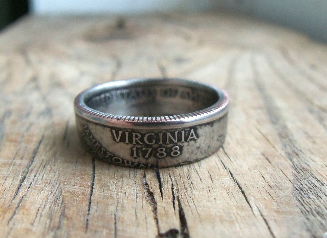Virginia State Quarter coin Ring USA Coin ring Virginia | Etsy