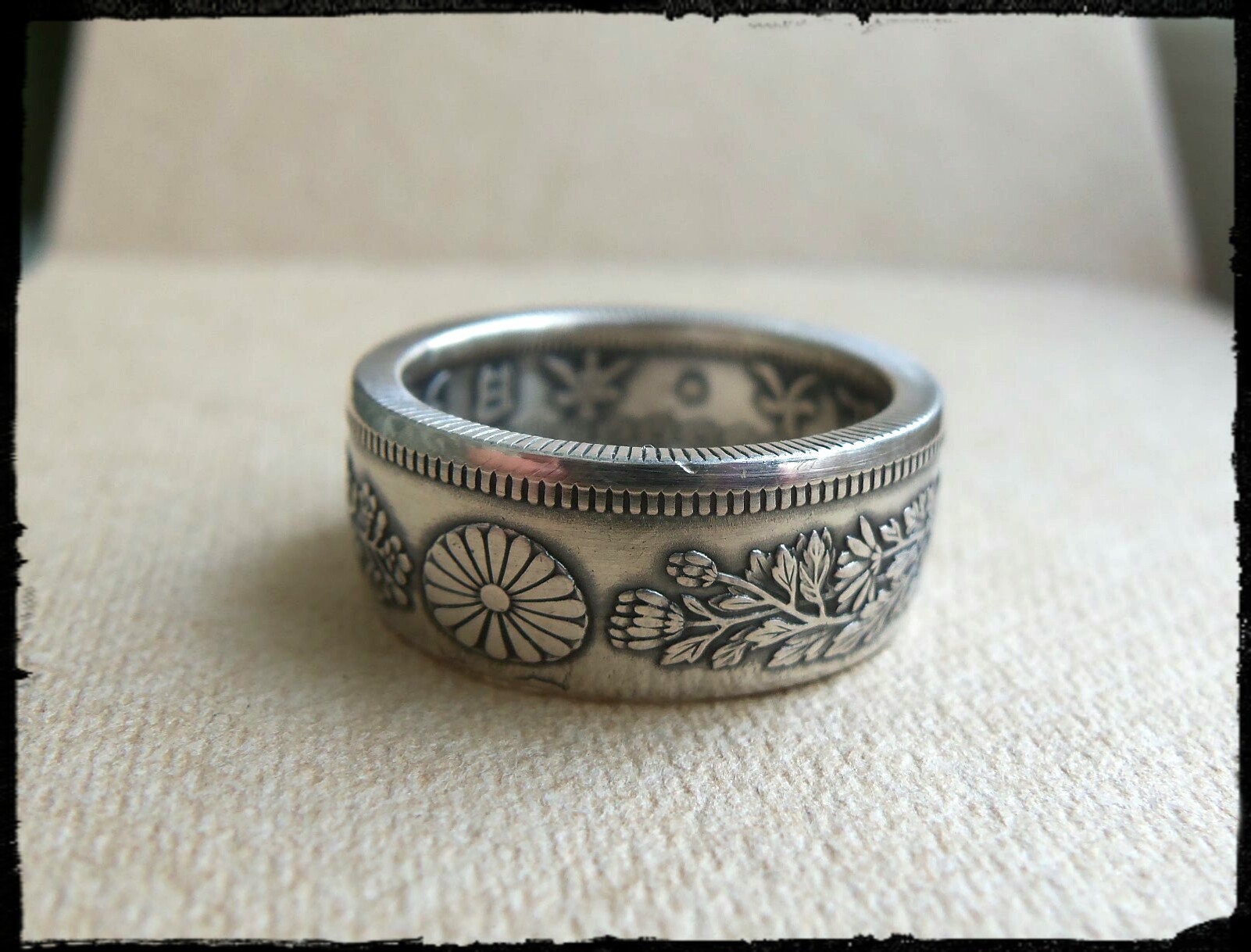 Japanese Silver Coin Ring Silver 50 sen coin Japan 50 Sen | Etsy