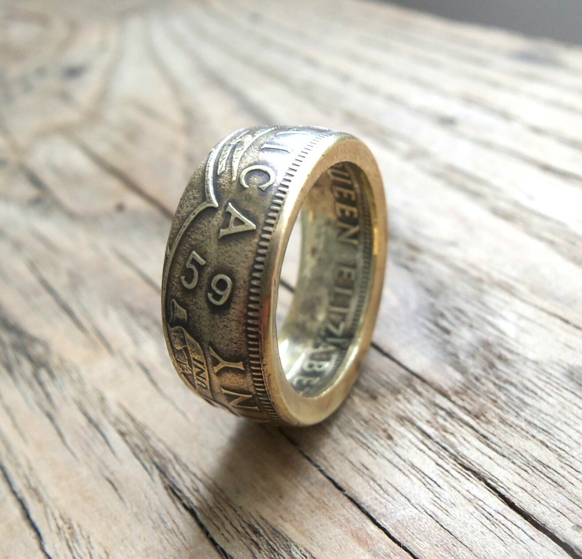 Jamaica Coin Ring Brass Coin Ring Jamaica Jamaican Coin - Etsy