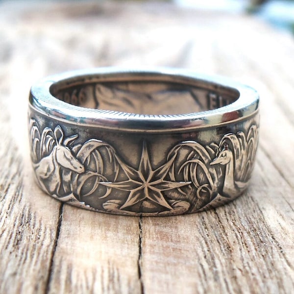 Silver Coin Ring - Etsy