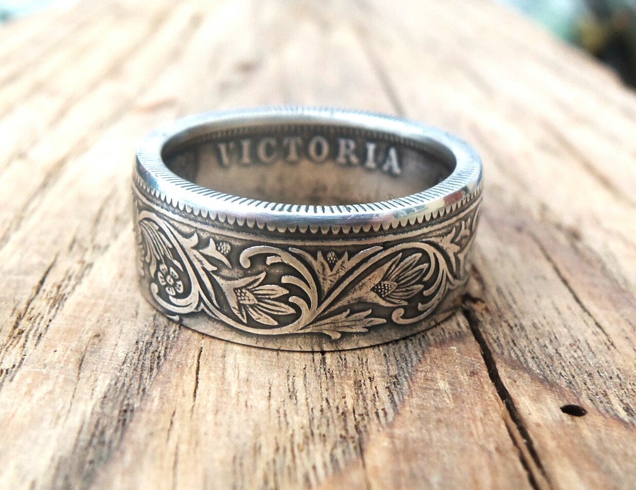 Silver Rupee Coin Ring India 1877 1901 One Rupee Coin - Etsy