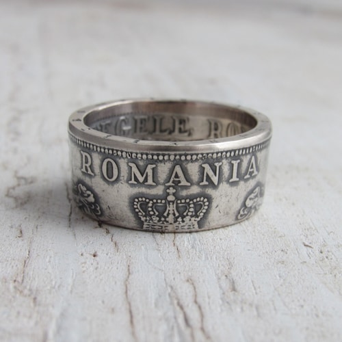 Silver Coin Ring Romania Romania Ring Made of Romanian - Etsy
