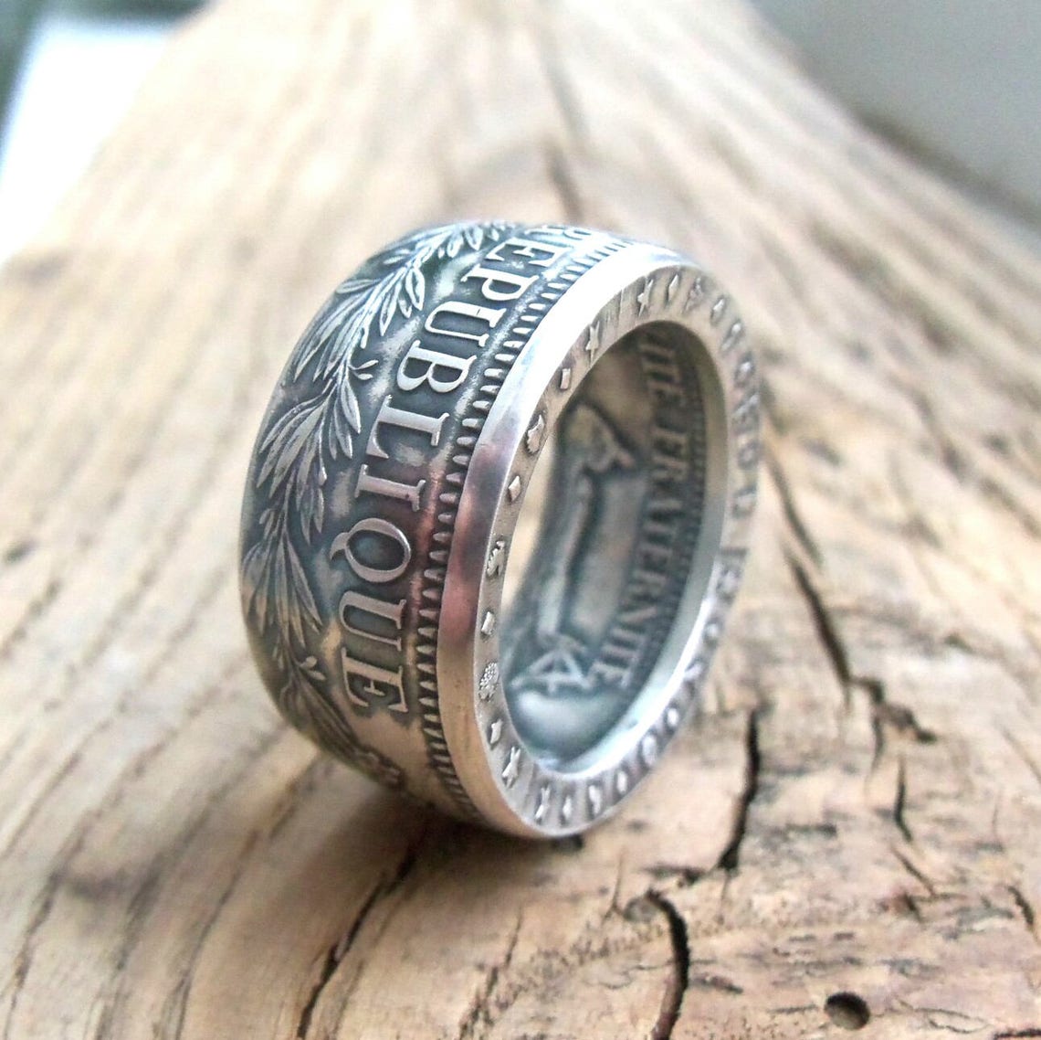 Silver Coin Ring France French Coin Ring French Silver | Etsy