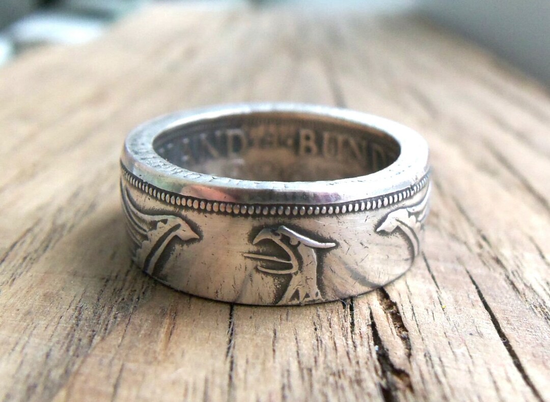 German 5 Deutsche Silver Marks Coin Ring - Coin Ring Germany - German 5 ...
