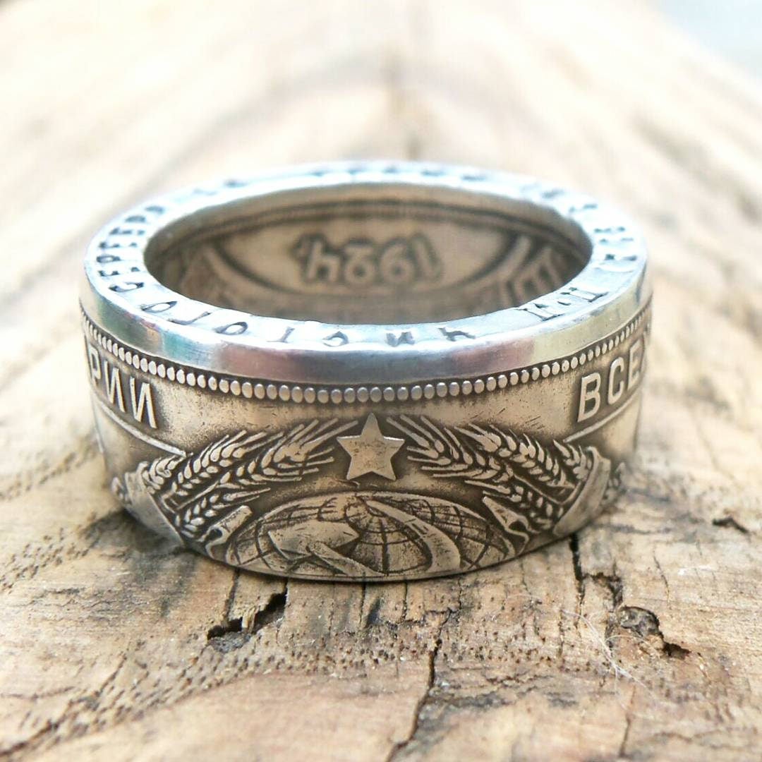 Coin Ring USSR, Ruble1924, Russian Souvenir, Silver Coin Ring, Ussr ...