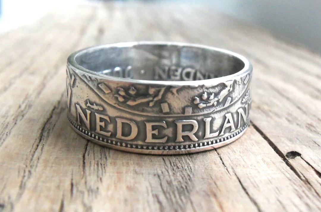 Silver Coin Ring Netherlands - Dutch Coin Ring - Netherlands 2 1/2 ...