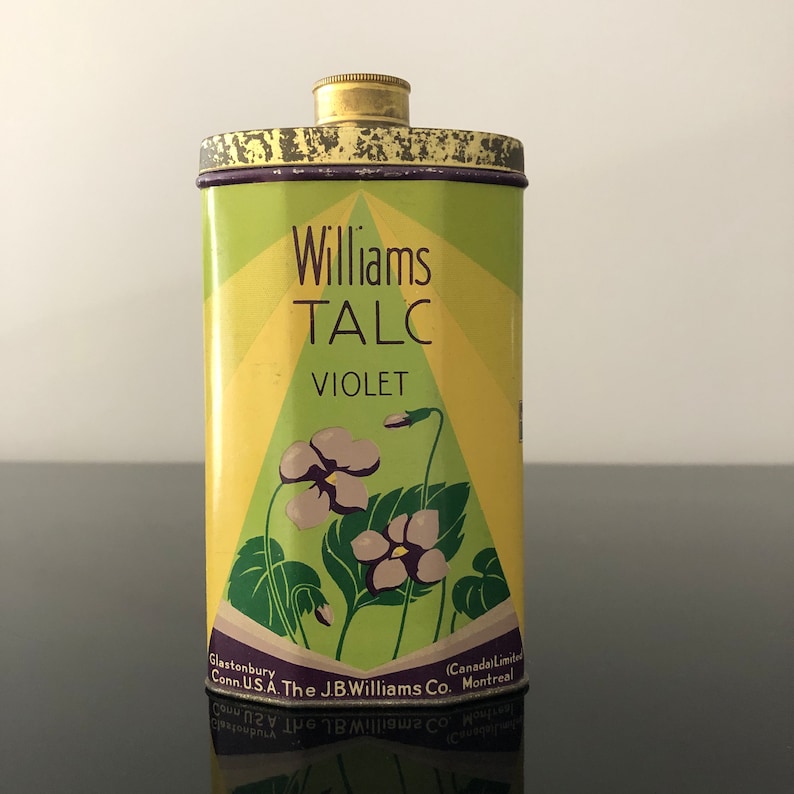 Four Antique Vintage Talc Tins, Art Deco Mid Century, Williams Coty ...