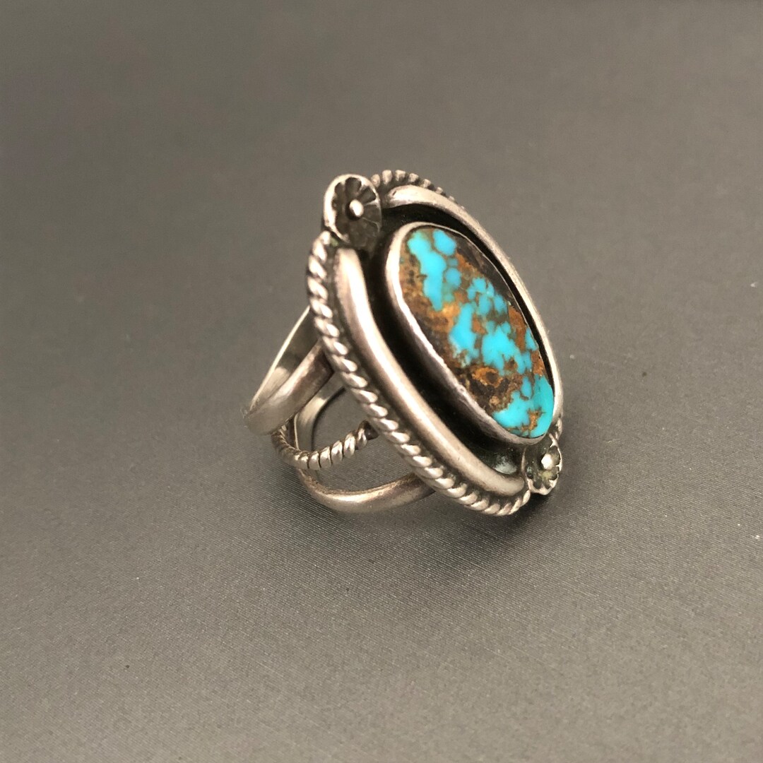 Vintage 1940s Native American Turquoise Ring, Vintage Navajo Ring, Old ...