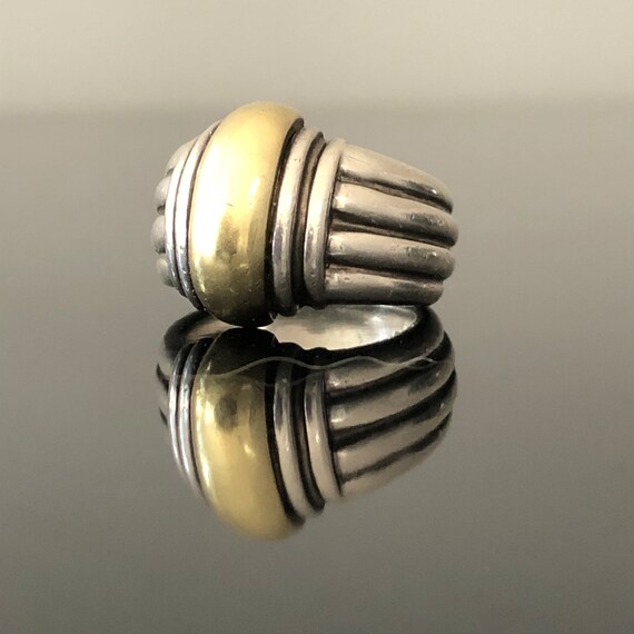 Designer Signed 18k Gold, Sterling Silver Ring/Vintag… - Gem