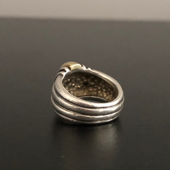 Designer Signed 18k Gold, Sterling Silver Ring/Vintag… - Gem