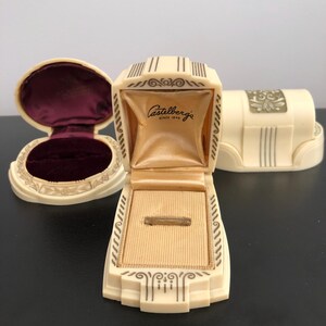 Vintage Art Deco Celluloid Clamshell Ring Box/1930s Ring Presentation ...