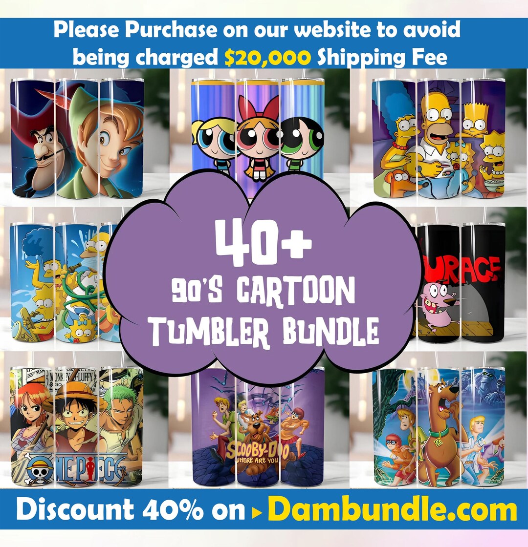 20oz Cartoon Tumbler Bundle Cartoons Sublimation Designs All Cartoon ...