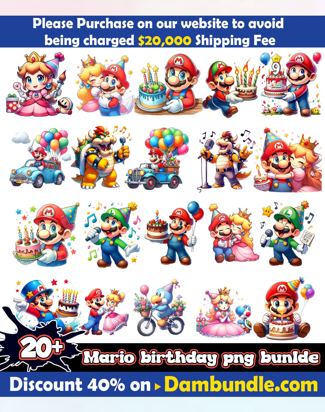 Mario Birthday Png, Super Mario Bros Clipart, Mario Name Age PNG, Mario ...
