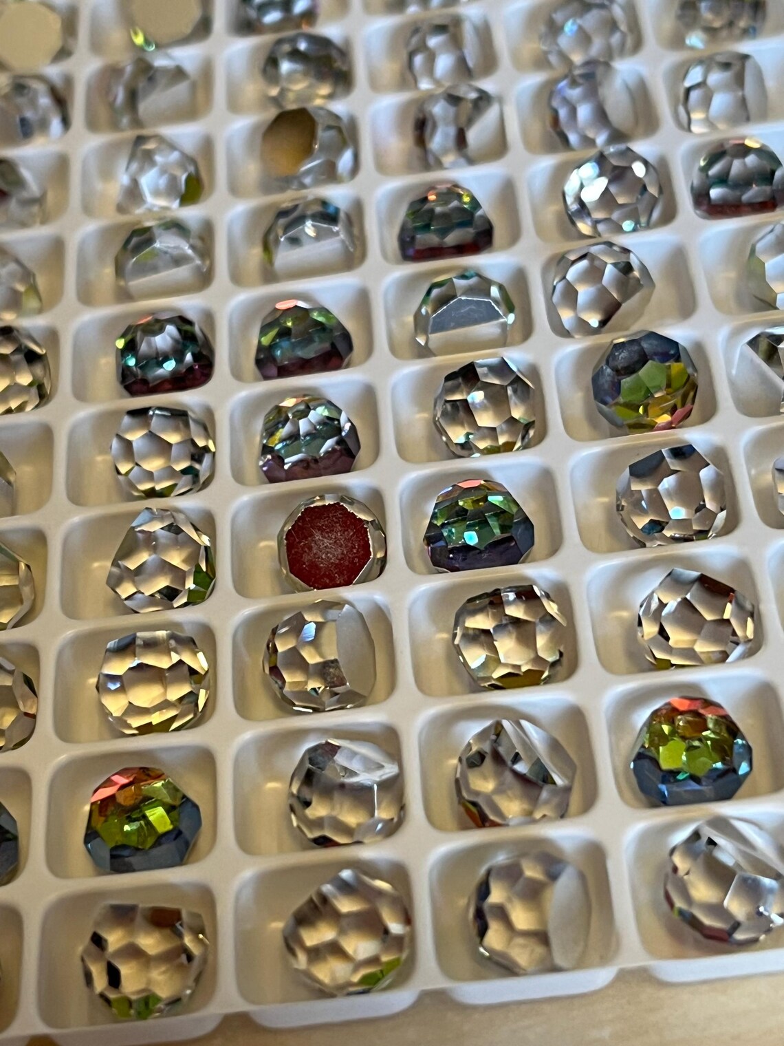 Czech Vintage Preciosa 3/4 Faceted Balls 8mm Flat Bottom 8mm Pack of 8 ...