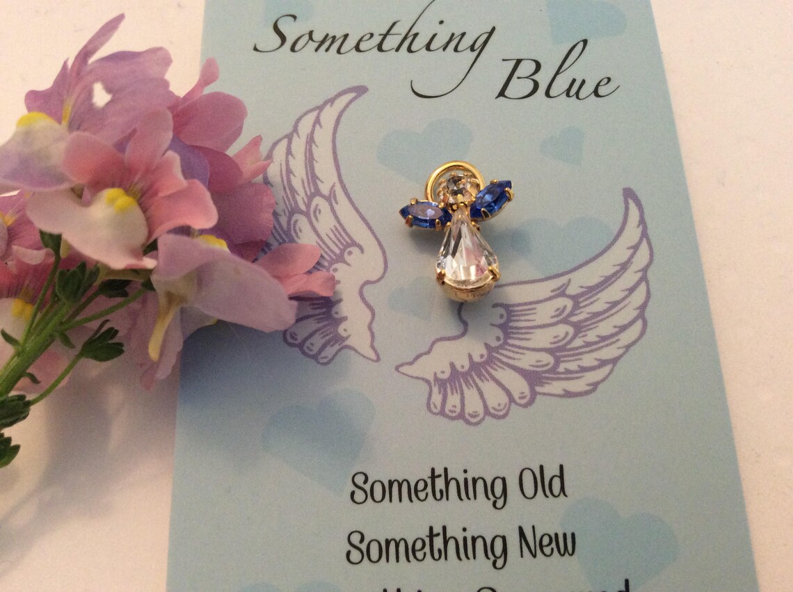 Something Blue Beautiful Bride Angel Pin Wedding Keepsake | Etsy