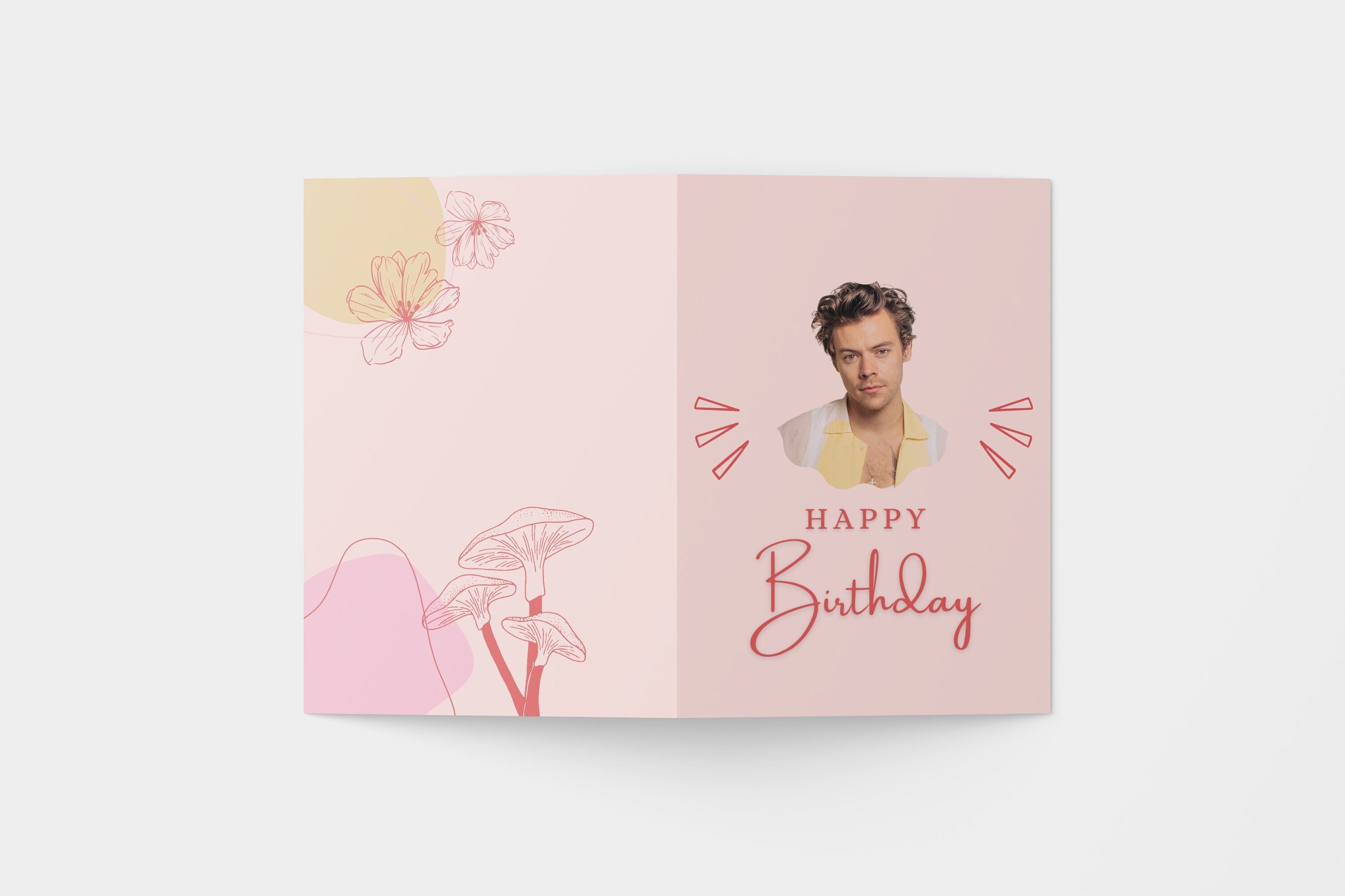 Harry Styles Whimsical Birthday Card Digital Download - Etsy
