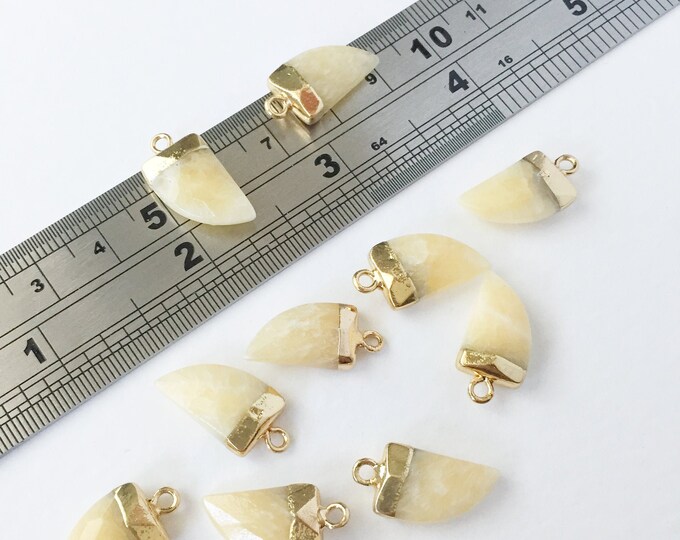 1 X Yellow Jade Pendant, Tusk Jade Pendant, Honey Jade Beads, Natural ...