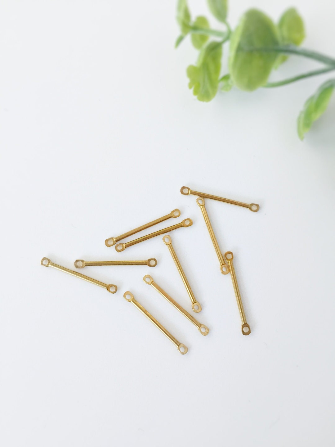 30 X Raw Brass Bar Connectors 20x1.2mm Unplated Brass Stick Links ...