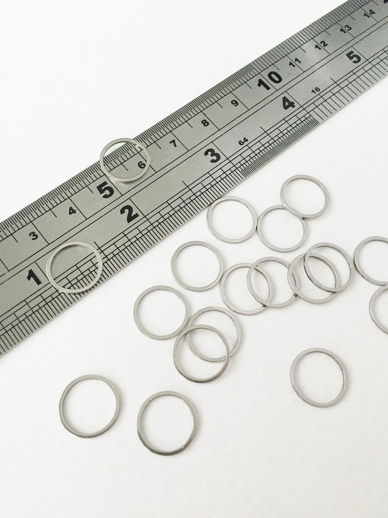 10 X 12mm Stainless Steel Round Links, Silver Tone Linking Rings ...