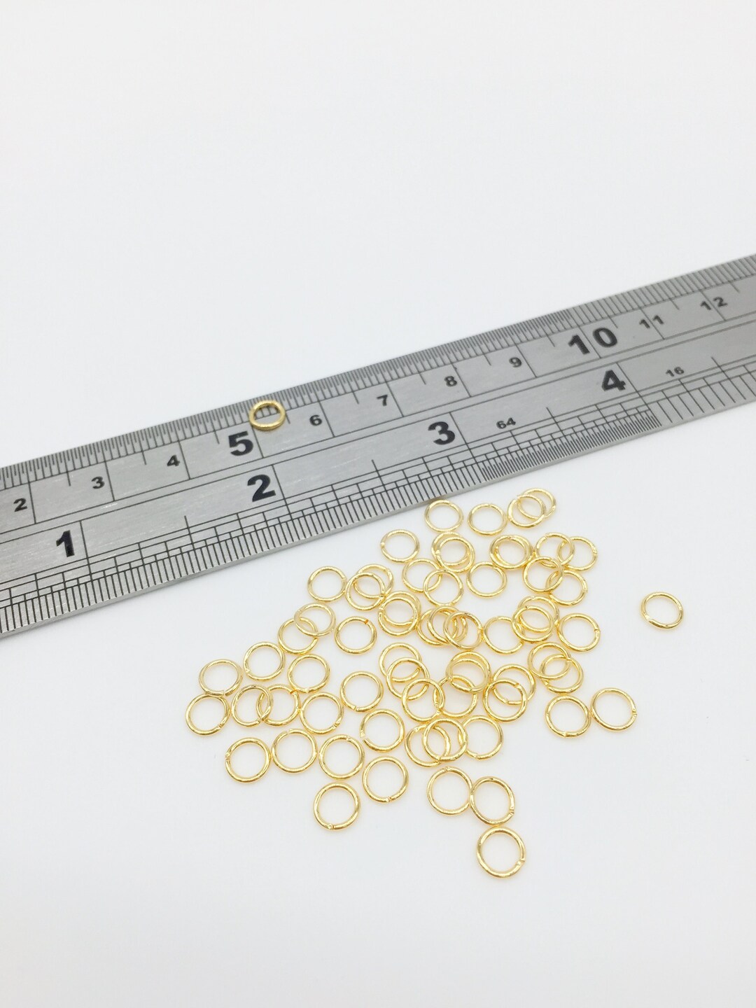 100 X 5mm 18K Gold Plated Brass Jump Rings, Gold Jewellery Linking ...