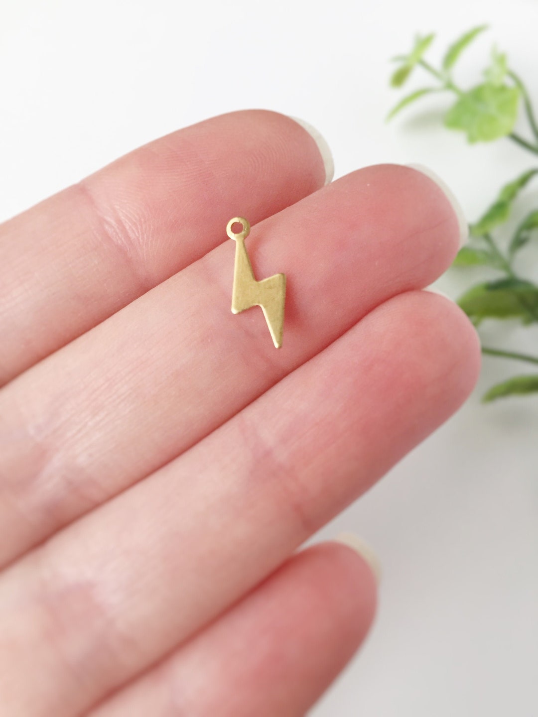 30 X Raw Brass Lightning Bolt Charms Gold Lightning Pendants 14mm ...