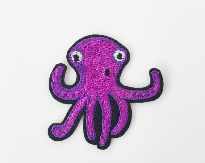 Octopus Patch Embroidered Iron on Applique 2 3/4 X 3 70mm X 76mm Wylee ...