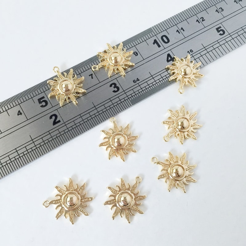 Brass Sun Charm - Etsy